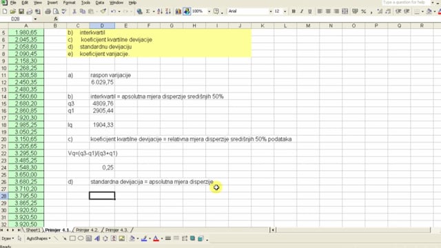 Mjere disperzije Primjer 4.1 02 (standardna devijacija koeficijent ...
